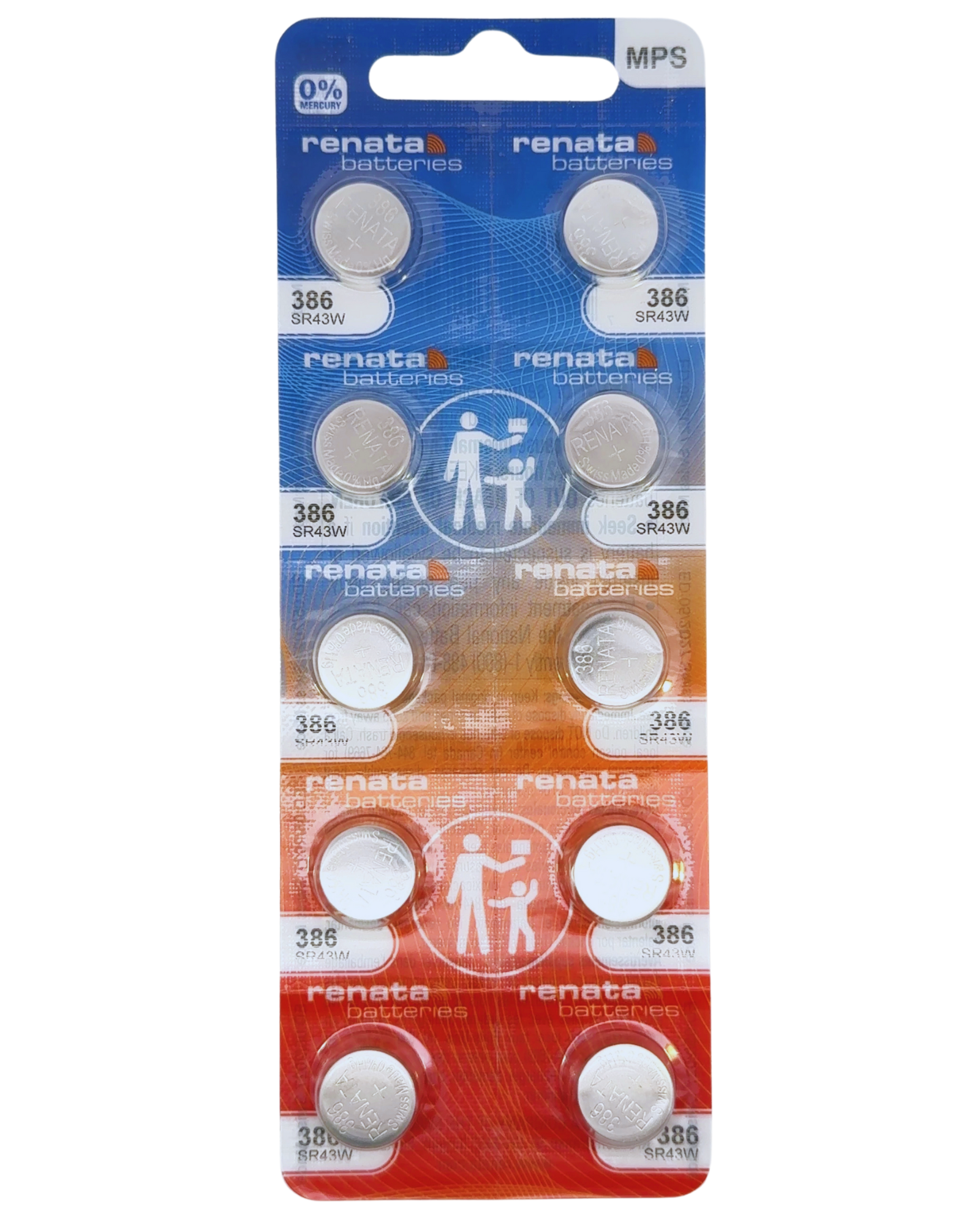 Renata 386 10pk Watch Battery - 386/301, SR43W, G12, SR1142 – Watch ...